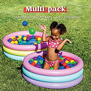 2 Packs 34'' Multicolor Inflatable Kiddie Pools, Baby Swimming Pool Set, Seasonal Merriment for Kids Water Pool Pit Ball Pool Indoor&Outdoor (34’’ x 10’’)