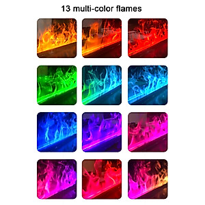 UNNS Water Vapor Fireplace 70.8" ​Recessed Electric Fireplace ​Low Noise Adjustable 13 Color 3D Flame ​Fireplace with ​Remote, Overheating Protection,Black Electronic Fireplace