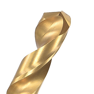 uxcell High Speed Steel Straight Shank Twist Drill Bit Fully Ground Titanium Coated 7.1mm Drill Diameter 109mm Total Length 60mm Drill Bit Length