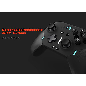 MOBAPAD M9 Wireless Controller for Switch/PC/Android/iPhone,Bluetooth Remote Controller with NFC,Macro Programming,Double Vibration and Wake up Function(WHITE)