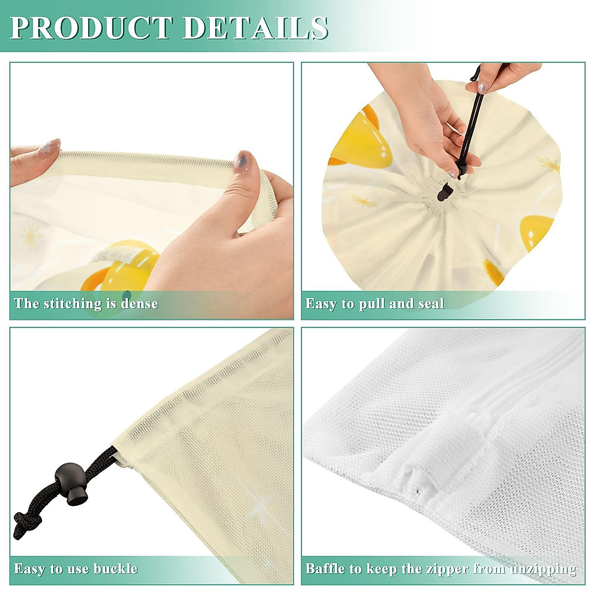 Cartoon Cute Solar System Travel Laundry Bags With Drawstring Lingerie Bags For Washing Delicates Mesh Bag Dirty Clothes Organizer For College Apartments Factories