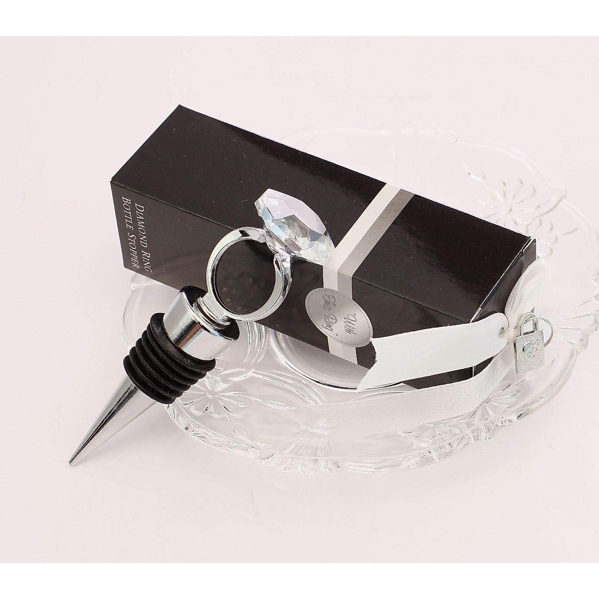 Pack of 3, Reusable Alloy Wine Champagne Beverage Bottle Stopper Beer Saver Cap Bar Wine Tool with Gift Box for Guests Adults Travel Bridal Party Supplies Engagement Wedding Gift (Ring Shape)