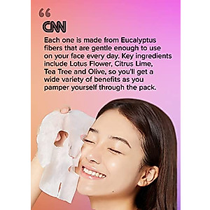 I DEW CARE Sheet Mask Pack - Let’s Get Sheet Faced | Mother's Day, 14-Day Intense Skincare Makeover with Collagen, Tea Tree Oil, Eucalyptus, Lotus Flower, 14 Count