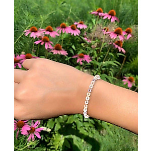 AAAA 6-6.5mm White, Natural Pink, & Natural Peach Colored Round Freshwater Cultured Pearl Bride & Bridesmaid Stetch Strand Bracelet- 7"