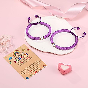 UPROMI Back to School Bracelet Mommy and Me 1st First Day of School Bracelet Mom and Daughter Matching Mother Daughter Heart Bracelets, First Day of Back to School Gifts for Girls