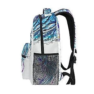 Ocean Jellyfish School Backpack Bookbag for Boys Girls Teens Casual Travel Bag Computer Laptop Daypack