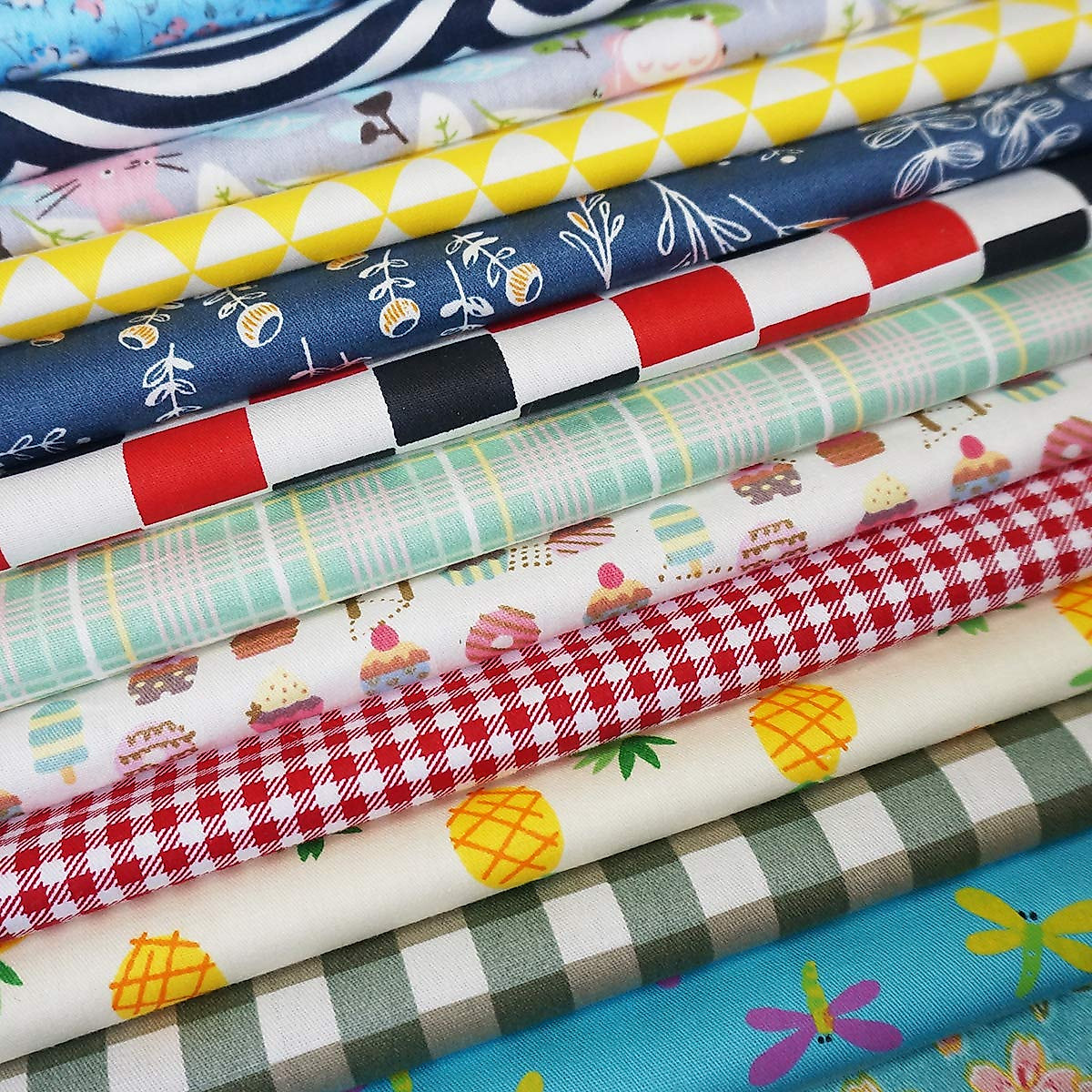 Precut Fabric Squares Misscrafts 50pcs 10 x 10 inches Cotton Fabric Bundle Quilting Charm Pack for Quilting Sewing Craft Patchwork