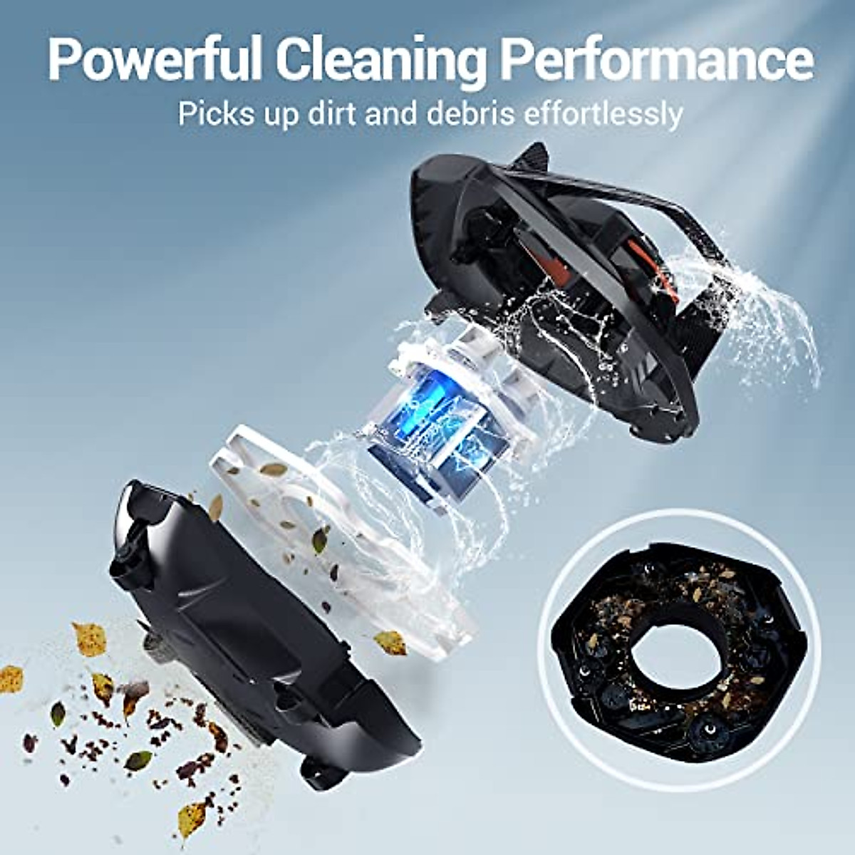 Gosvor Cordless Robotic Pool Cleaner, Pool Vacuum Cleaner Lasts 90 Mins, with Self-Parking Technology, LED Indicator, Automatic Pool Cleaners Ideal for Above/In-Ground Flat Pools up to 40 Feet