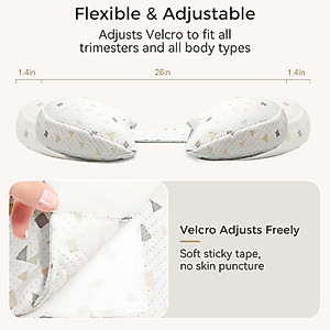 Pregnancy Pillows for Sleeping, Maternity Pillow Cooling for Pregnant Women, Pregnancy Body Pillow Wedge Adjustable with Pillow Cover Support for Pregnancy Belly/Back Support