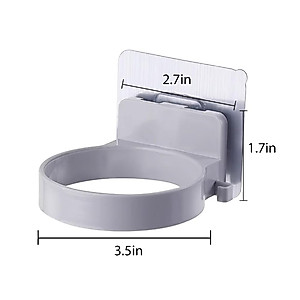 Hair Dryer Holder Wall Mounted, Self Adhesive Hair Dryer Holder, Bathroom Hair Dryer Holder, Hair Care Tools Holder Wall Mount - Extra Large Rim，Compatible with Most Hair Dryers (Grey)
