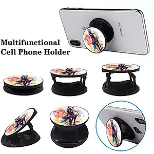 4 Pack Foldable Expanding Cell Phone Finger Stand Holder Compatible with All Smartphones and Tablets Watercolor Yellow Brown Field Horse