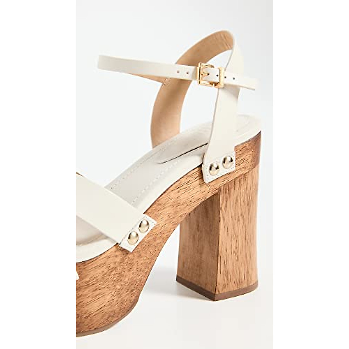 SCHUTZ Women's Gaylah Heels, Pearl, Off White, Tan, 9.5 Medium US