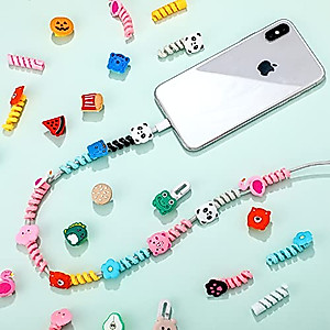 Flutesan 60 Pcs Cable Protectors Cute Charging Animal Bite Cord Protector USB Cord Charger Phone Charger Accessories for All Cellphone Data Lines, Various Styles