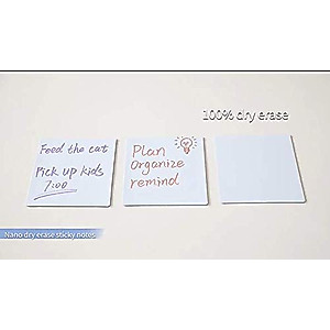 Dry Erase Sticky Notes . 4×6 inches 5- Pack, Very Convenient Reminders, Labels, and Decals，Never Buy Paper Notes Again, Its Eco-Friendly!