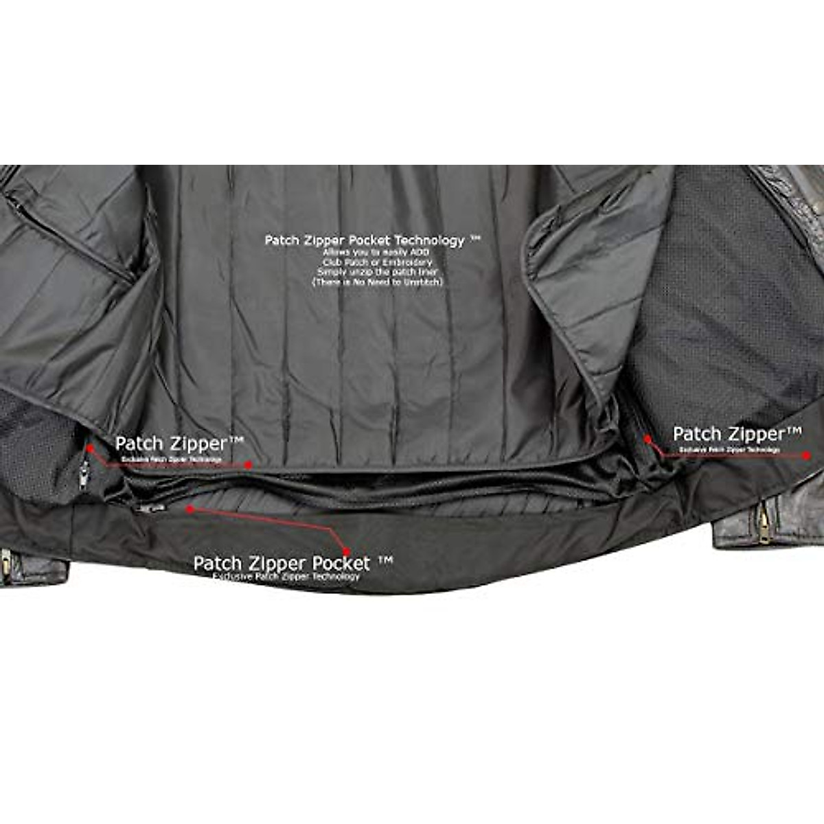 Xelement B7210 Men's 'Cool Rider' Black Vented Leather Motorcycle Jacket - 2X-Large