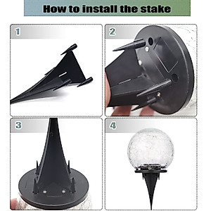 Solar Lights Outdoor Garden Yard Decor Solar Garden Gift Lights Cracked Glass Ball Waterproof Warm White LED Solar Lights Outdoor Decorative for Garden Decor Walkway Patio Yard Lawn, 1 Globe (4.72')