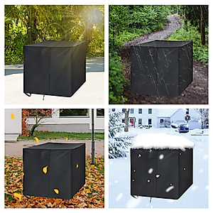 Aidetech Air Conditioner Cover for Outside Units 30x30x32 inches,Central AC Covers for Winter-Windproof Square AC Unit Covers Outdoor