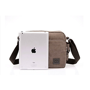 SCL Men's Classic Messenger Canvas Bags Cross Body Satchel Bag Shoulder Bag (Brown)