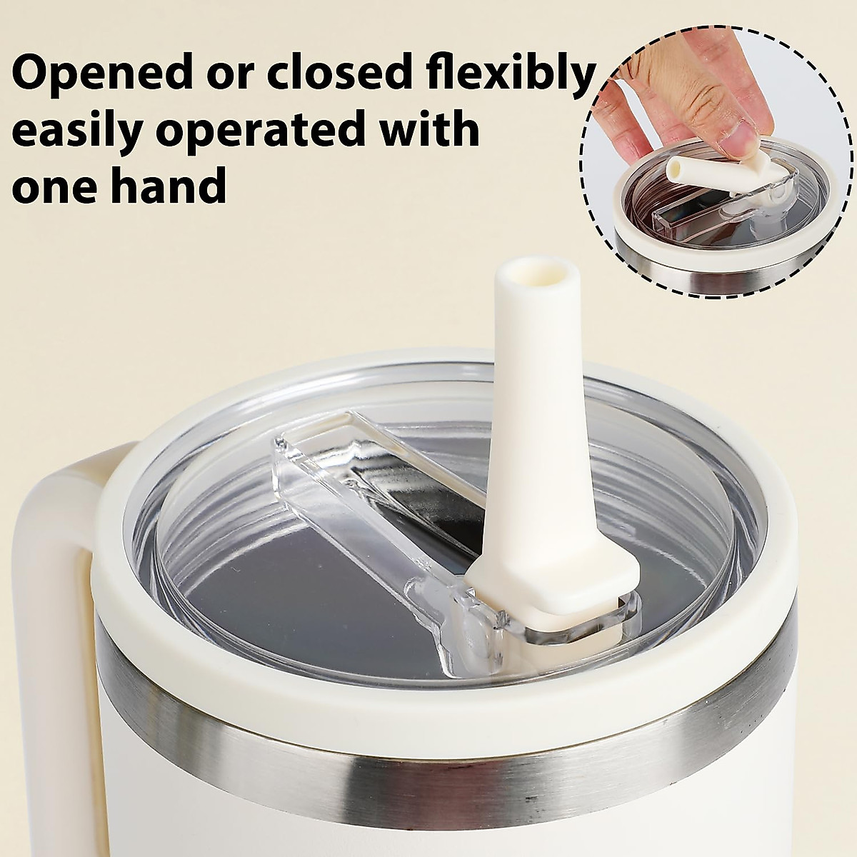 2PCS 40 oz Tumbler Flip Straw Lid Replacement fit for Quencher and Traveler,Spill Proof Splash Resistant Tumbler Lids,Reusable Tumbler Cover for flip straw lid