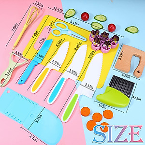 Arme 20 Pieces Wooden Kids Knife Set， Kids Safe Knifes For Cooking，Kids Kitchen Knives For Parent-Child Games&Exercise Hands-On Ability&Gifts