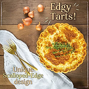 Patz&Patz Fluted Tart Pan with Removable Bottom – 9 In. Nonstick Pie Pan with Crust-Shaper Ring – Carbon Steel Pan for Pies, Tarts, and Quiche Baking Dish – 9 Inch Tart Pans for Baking