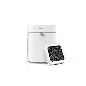 TOWNEW T Air Lite(T02B) Self-Sealing 4.4 Gallon Waste Bin | No Lid Waterproof Motion Sense Activated Garbage Bin | Smart Home Electric Trash Cans - White x1 Refill Ring Included (Up to 25 Bags)