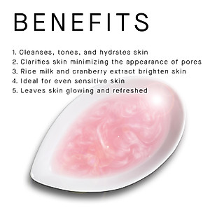 Arcona Cranberry Extract and Rice Toner - Hydrating Milky Brightening Tonic for Glowing Skin. 4.05 fl oz., Made in The USA