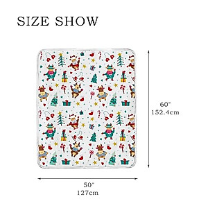 DreamBay Soft Throw Blanket for Couch Sofa Christmas Tree Cute Bull Lightweight Blanket Women Microfiber Blanket for Bed Office Camping Travel 50x60 inches