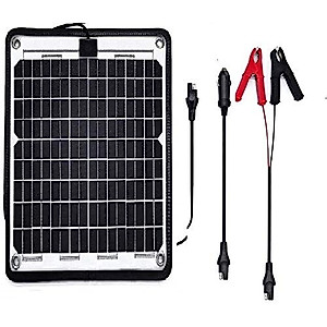 SolarEnz Trolling Motor Battery Charger 10W 24VBattery Charger Trickle Solar Charger, Travel Trailer, Boats、RV & Marine Solar Panel, Monitoring Buoys Self Regulating-No Experience Plug & Play Design