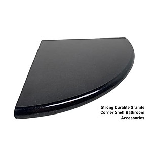 Tenedos Premium Quality Absolute Black Granite Corner Shelf Both Side Polished 9 Inch (1) Maintenance Free, Stain Resistant