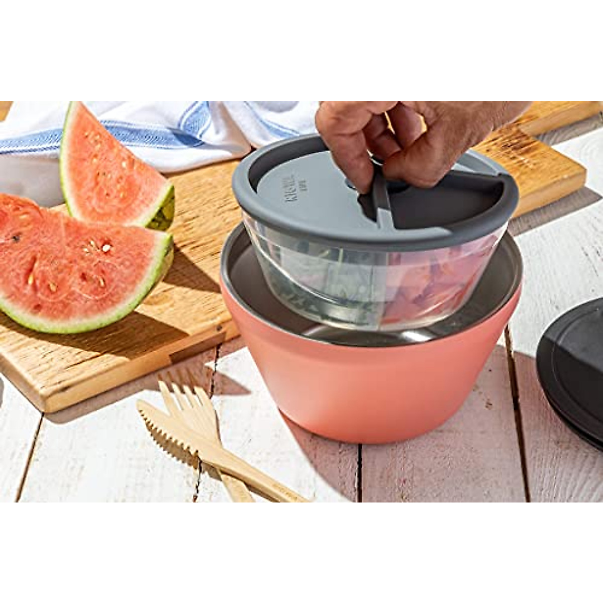 RIGWA LIFE |Custom Removable Inserts for RIGWA Food Containers | Meal Prep Bowls | Divided Food Storage Containers with Lids | Divide & Conquer (Set of 2) |