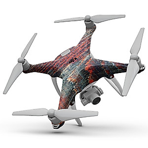 Design Skinz Design Skinz Grungy Orange and Teal Dyed Wood Surface Full-Body Wrap Decal Skin-Kit Compatible with The Drone DJI Spark