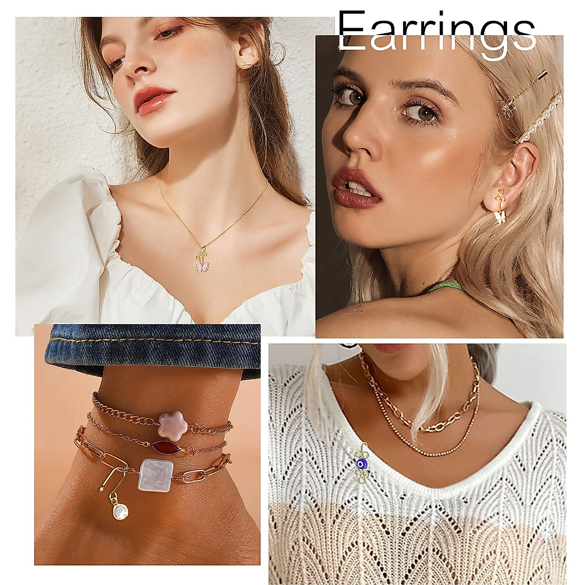 Mity rain Nose Cuffs, 18k Gold Plating African Nose Cuff Non Piercing, Clip On Fake Nose Cuff for Women(15pcs)