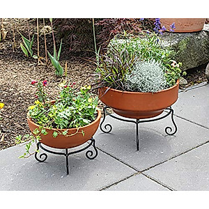 Achla Designs Piazza Flower Pot Plant Stand, Small,Black