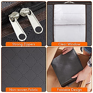 Lifewit 4 Pack 35L Clothes Storage Bag, Bundle with 4 Pack 90L Clothes Storage Bag Organizer, Grey