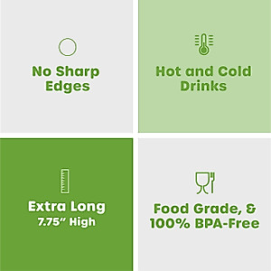 [400 Pack] Flexible Disposable Plastic Drinking Straws - 7.75" High - Assorted Colors Striped…