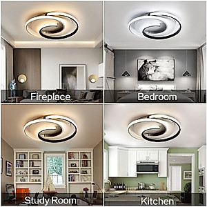 IEANL Smart Modern Ceiling Light,LED Ceiling Lights with Alexa Google Home,Dimmable Flush Mount Chandelier Fixture,Remote Control Ring Ceiling Lamp for Living Room Bedroom Dining Room, TY-1951