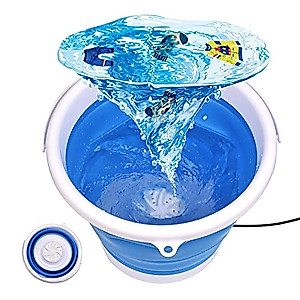 【Upgraded version】10L Mini Washing Machine, USB powered portable foldable ultrasonic turbo washer, Suitable for baby clothes/socks/underwear/bra, home/travel/apartment/dormitory automatic laundry tub