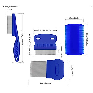 Flea Comb 4pack with High Strength Teeth Durable Pet Tear Stain Remover Combs, Pet Dog Cat Grooming Comb Set Effective Float Hair Remover