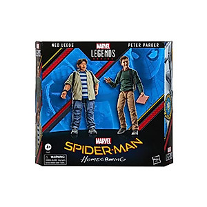 Spider-Man Marvel Legends Series 60th Anniversary Peter Parker and Ned Leeds MCU 6-inch Action Figures, 7 Accessories (pack of 2)