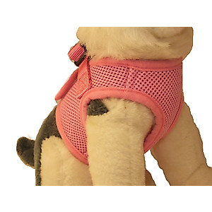 Snazzi Pet Soft Mesh Comfy Step in Dog Vest Harness Tiny XS Small Med Dogs 2-16 lbs Teacup Mini Toy Puppy (Baby Pink, SM 12.5"-13.5" 5-6.5 lbs)