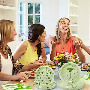 100 Pcs A Tiny Bit Older Decor Margs & Matrimony Bachelorette Party Decorations Martini Birthday Plates and Napkins Supplies for Carnival Fiesta Wedding Engagement Bridal Shower Favors for 25 Guests