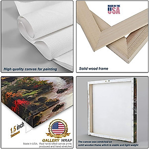 YONICA Abstract Canvas Wall Art for Home Office Decor - Classic Black and Gold Circle Art Modern Cool Wall Paintings Print On Canvas HD Giclee Artwork Ready to Hang 32'' L x 16'' W(80x40cm)