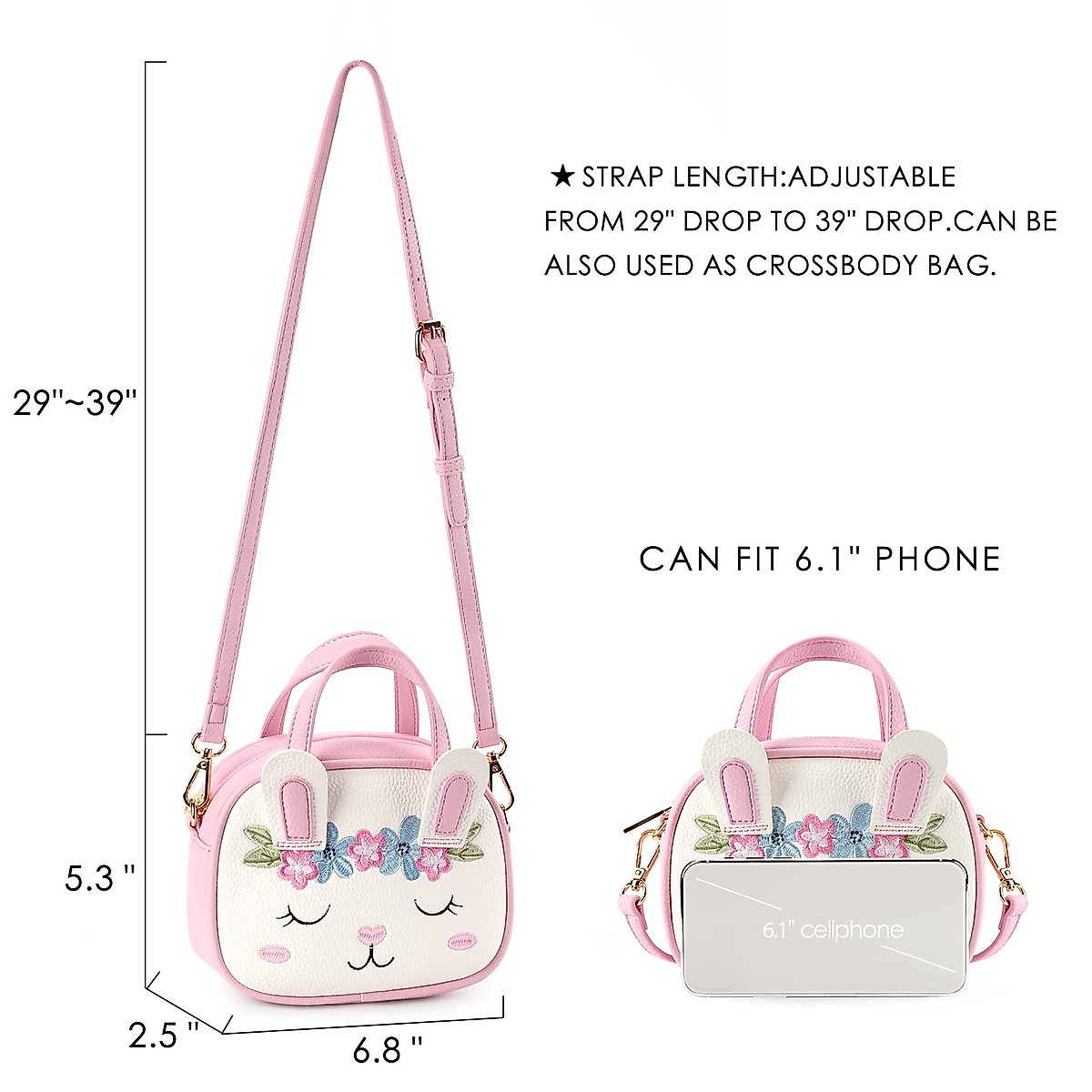 mibasies Toddler Purse for Little Girls Handbags Kids Age 3-8 Bunny purse