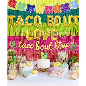 Fiesta Bridal Shower Decorations Mexican Taco Bout Love Balloon Cactus Garland Papel Picado Banner for Engagement Bachelorette Party
