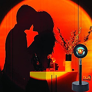 DLMlamps SunLight Lamp Sunset Projector Table Night LED Lamp Romantic Decor Light of the Red Sunset, 180 Degree Rotation USB Charging for Photo, Home, Bedroom Background Room Decoration