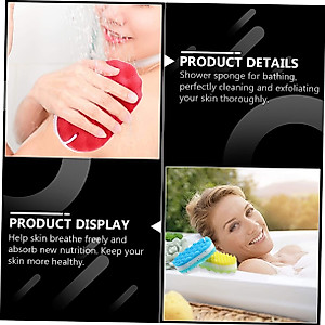 LALAFINA 6pcs Three Layer Bath Sponge Body Wash Scrubber Scalp Scrubber Cleaning Sponge Body Shower Sponges Foam Sea Sponge Handheld Bath Scrubber Bath Shower Sponge Bath Exfoliating Sponge