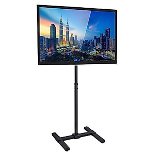 Mount-It! Portable TV Floor Stand | Universal Pedestal for 13-42 Inch TVs and Monitors | Height Adjustable 29.5-52 Inches | VESA up to 200x200 mm | Lightweight Indoor & Outdoor TV Mount with Tilt