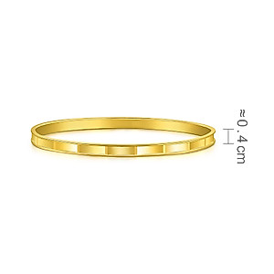 CHOW SANG SANG Dazzling Mirror Gold 999.9 24K Solid Gold Price-by-Weight Gold Rectangular Stackable Slip-On Bangle for Women 93362K (Approx. 0.45tael (~16.84g), 6 (Wrist Size:14-15 CM))