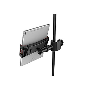 IK Multimedia iKlip 3 Tablet Holder for mic Stands, fits iPad and Android Tablets Between 7" to 12.9" with an Adjustable 360° Swivel and Soft-Touch fit